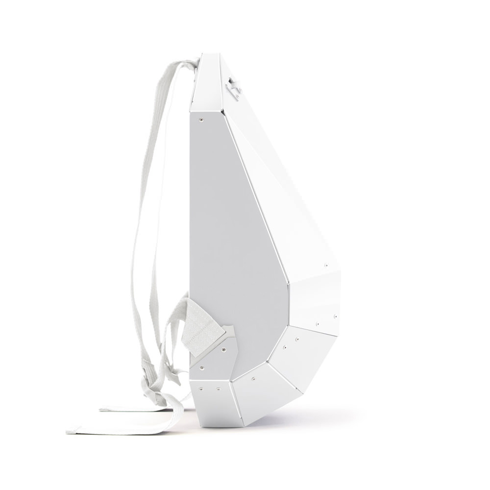 Hard-Shell Polymer Backpack Glossy WhiteHard-Shell Polymer Backpack ...