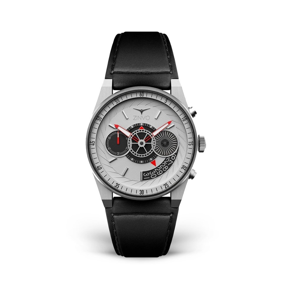 Zinvo Chrono Silver Quartz Watch For MenZinvo Chrono Silver Quartz ...