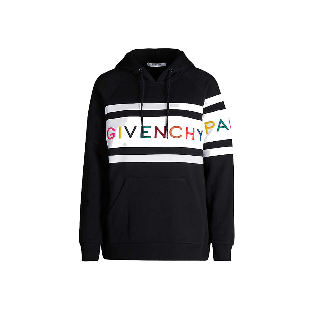Givenchy Brand-embroidered Cotton-blend Jersey HoodyGivenchy Brand ...