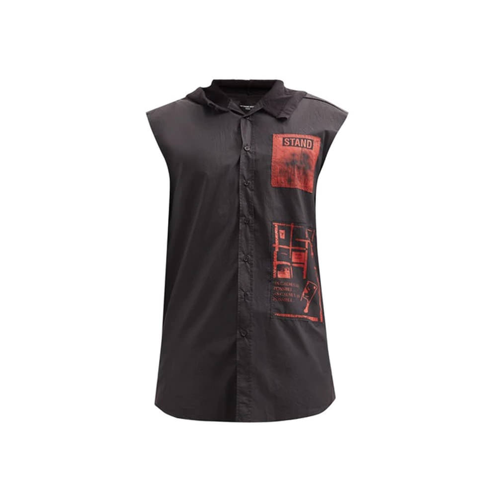 Raf Simons Archive Redux SS02 Hooded Appliqué Patch Shirt BlackRaf ...