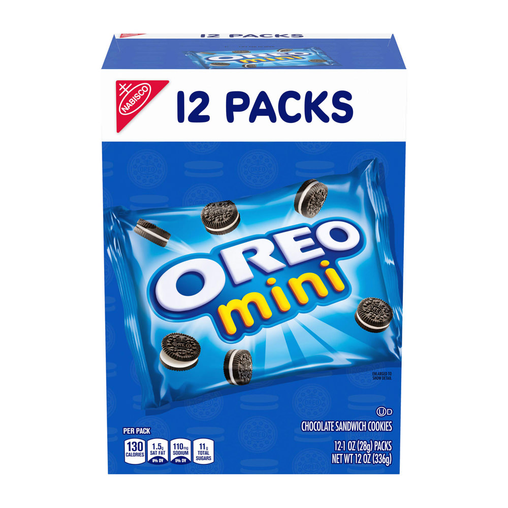 OREO Mini Chocolate Sandwich Cookies, 12 Snack PacksOREO Mini Chocolate ...