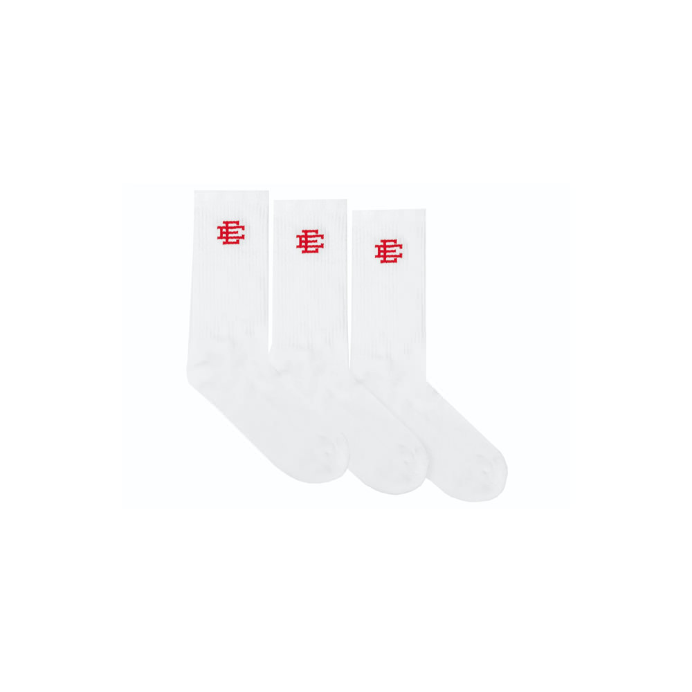 Eric Emanuel EE Socks White/RedEric Emanuel EE Socks White/Red - OFour
