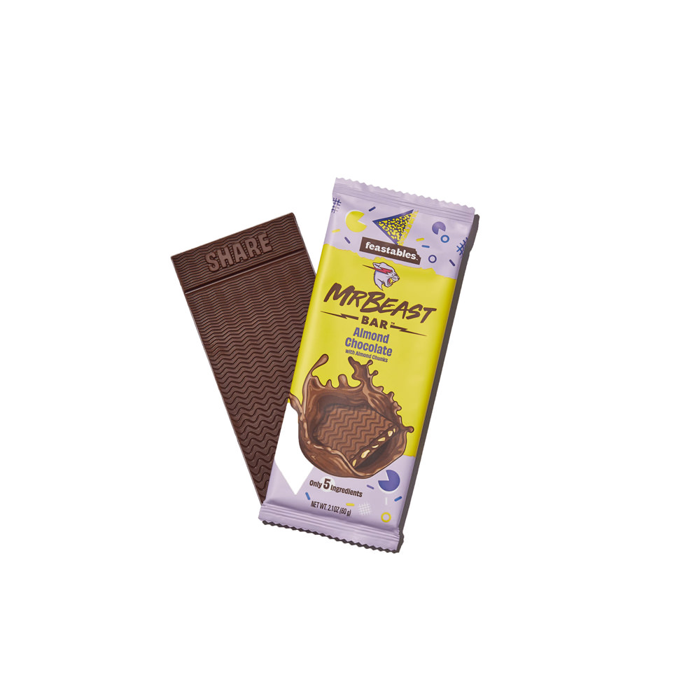 Feastables MrBeast Almond Chocolate Bar, 2.1 oz (60g), 1 barFeastables ... Feastables MrBeast Almond Chocolate Bar, 2.1 oz (60g), 1 barFeastables ...