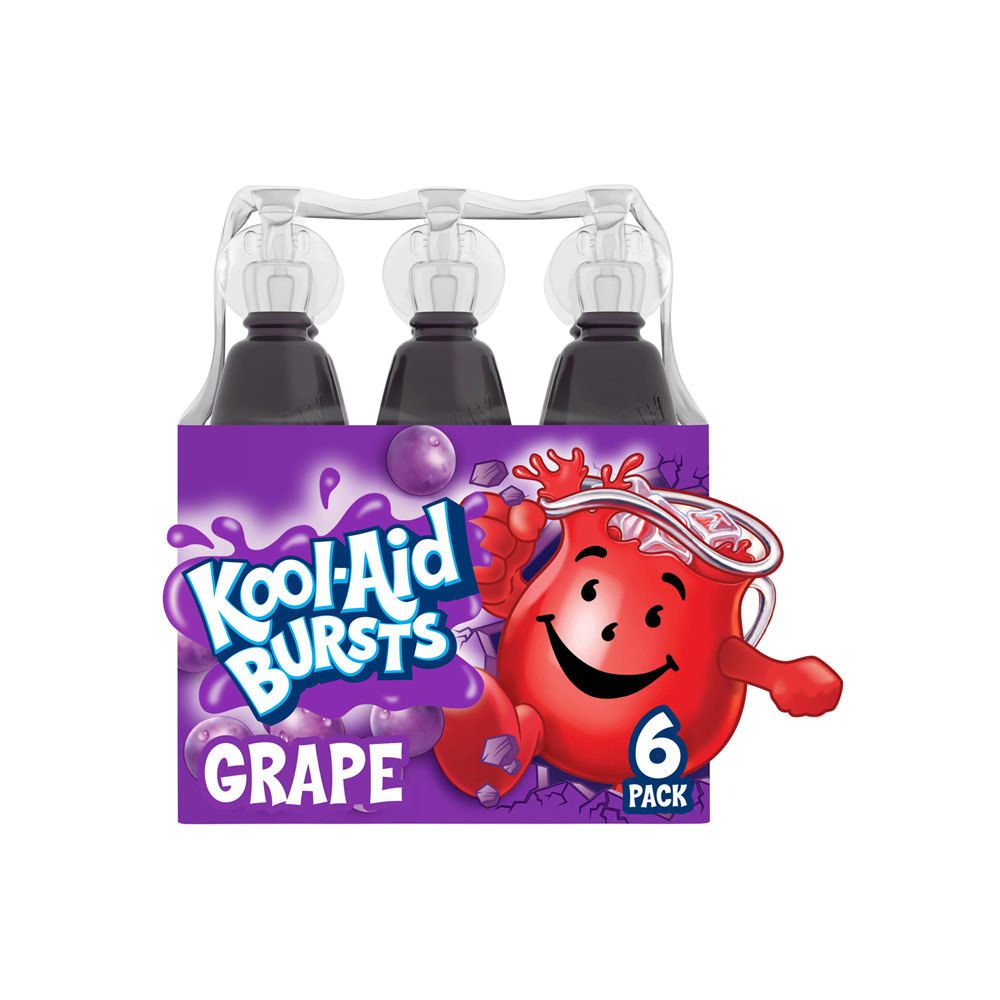 Kool Aid Bursts Grape Kids Drink, 6 ct Pack, 6.75 fl oz BottlesKool Aid ...