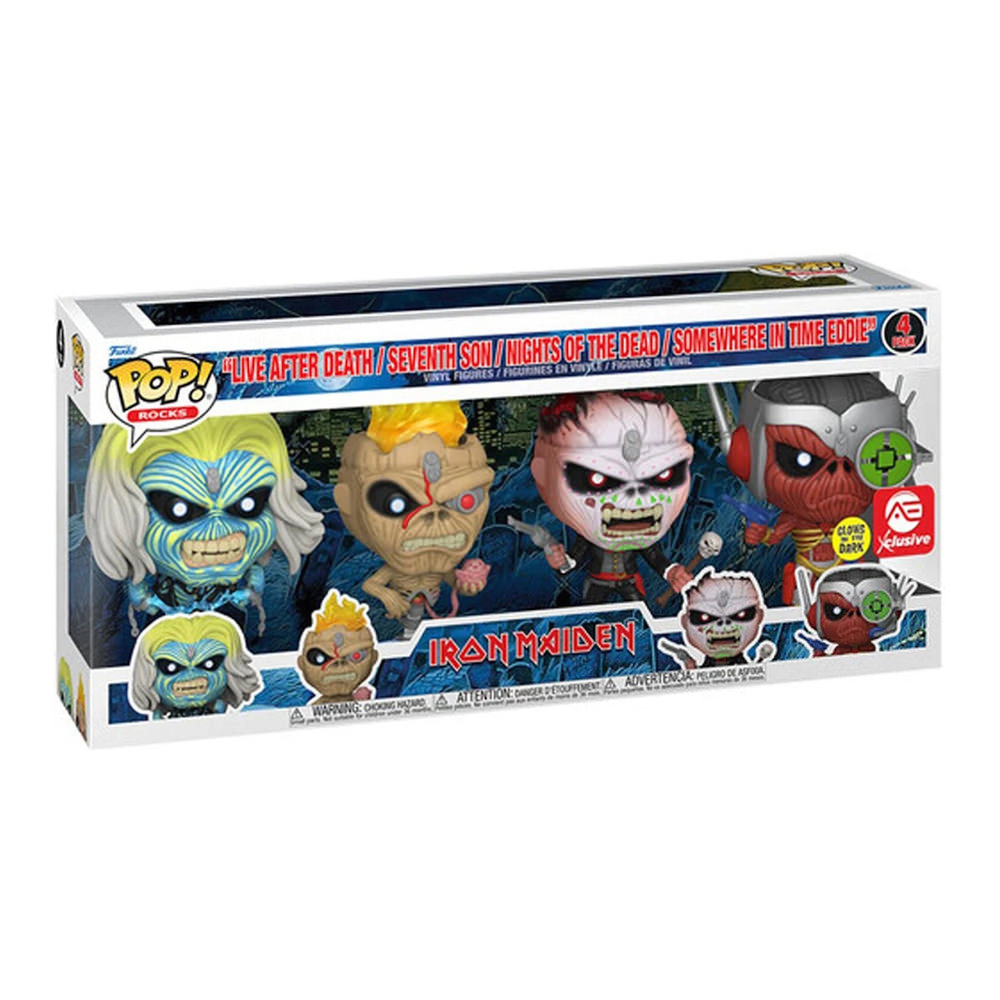 Funko Pop! Rocks Iron Maiden GITD AE Exclusive 4-PackFunko Pop! Rocks ...