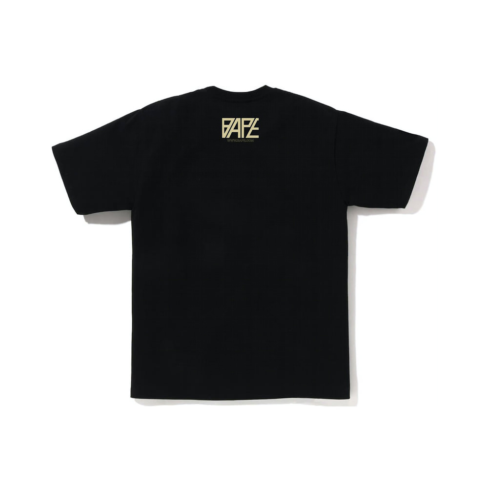 BAPE Logo Monogram Tee Black BeigeBAPE Logo Monogram Tee Black Beige ...