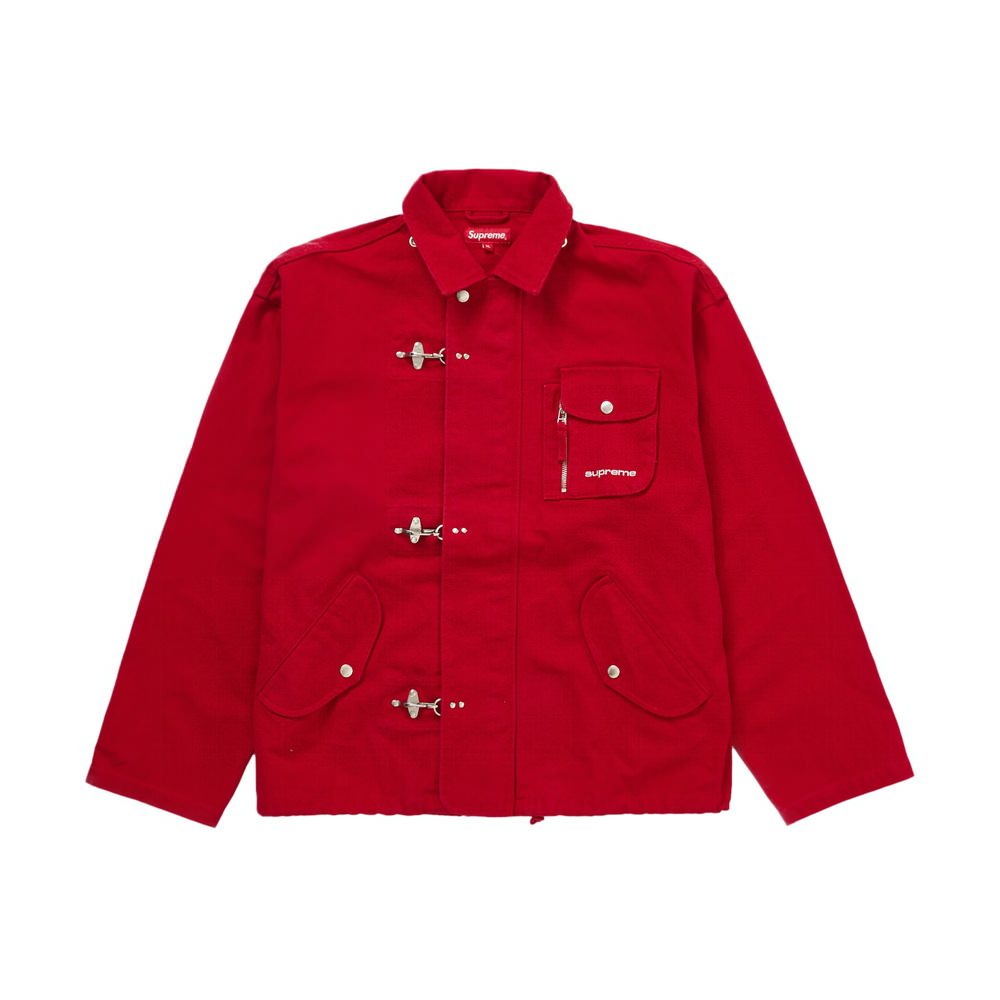 Supreme Canvas Clip Jacket RedSupreme Canvas Clip Jacket Red - OFour