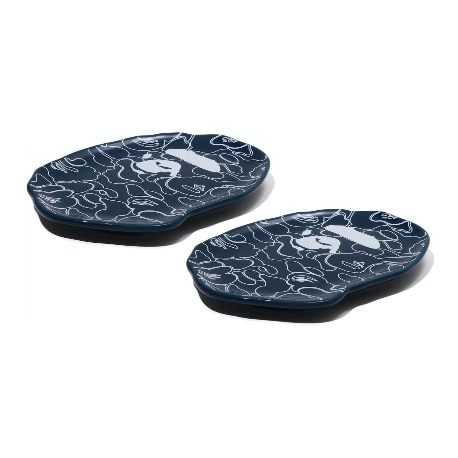 BAPE Ape Head Small Plate (Set of 2) NavyBAPE Ape Head Small Plate (Set ...