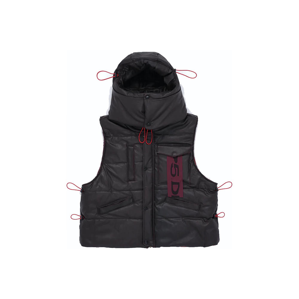 Sp5der Hooded Puffer Vest BrownSp5der Hooded Puffer Vest Brown - OFour
