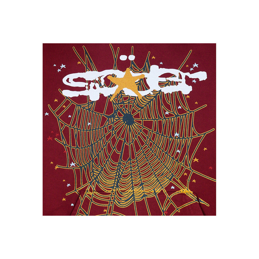 Sp5der Logo Hoodie MaroonSp5der Logo Hoodie Maroon - OFour