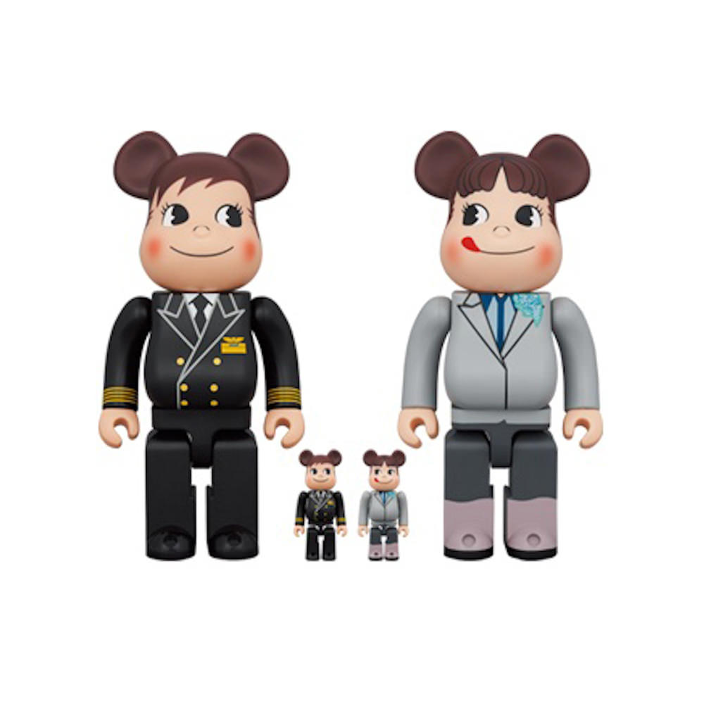 Bearbrick x ANA Original Poco-chan & Peko-chan Captain 100% & 400% Set ...