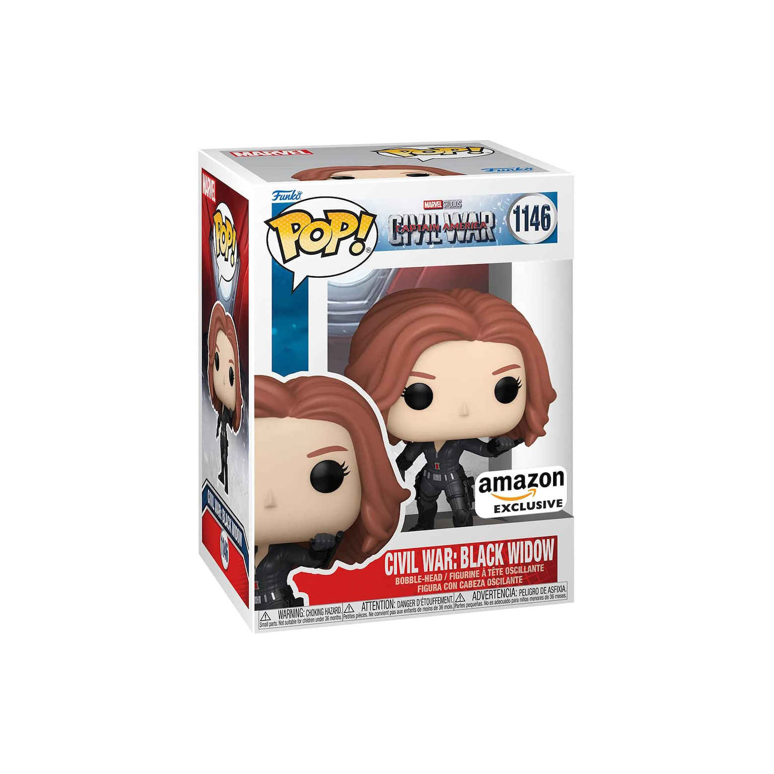 Funko Pop! Marvel Studios Captain America: Civil War Black Widow Amazon ...