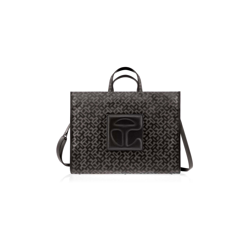 Telfar Large Jacquard Shopper Black MonogramTelfar Large Jacquard ...