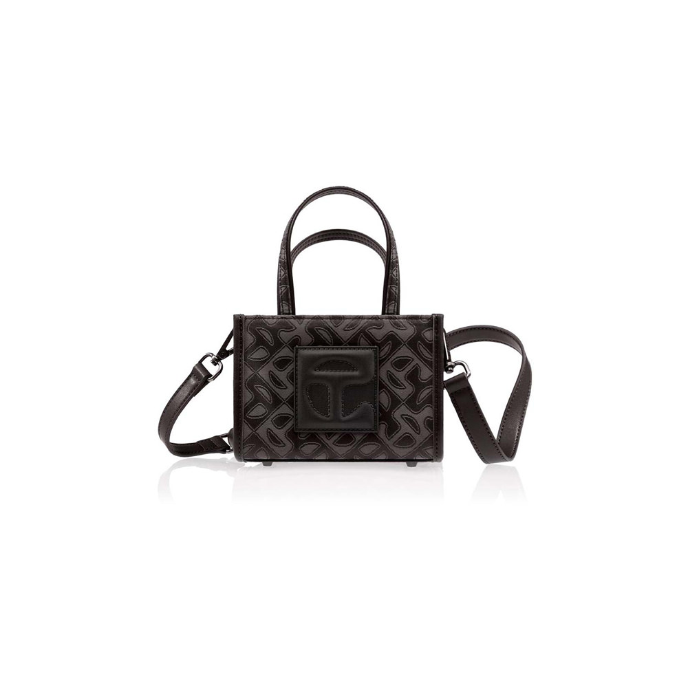 Telfar Small Jacquard Shopper Black MonogramTelfar Small Jacquard ...