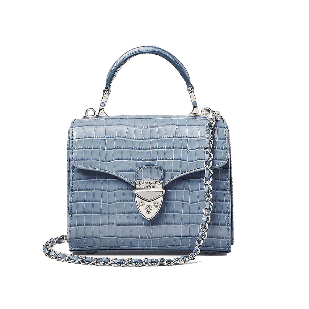 Mayfair mini croc-embossed leather cross-body bagMayfair mini croc ...