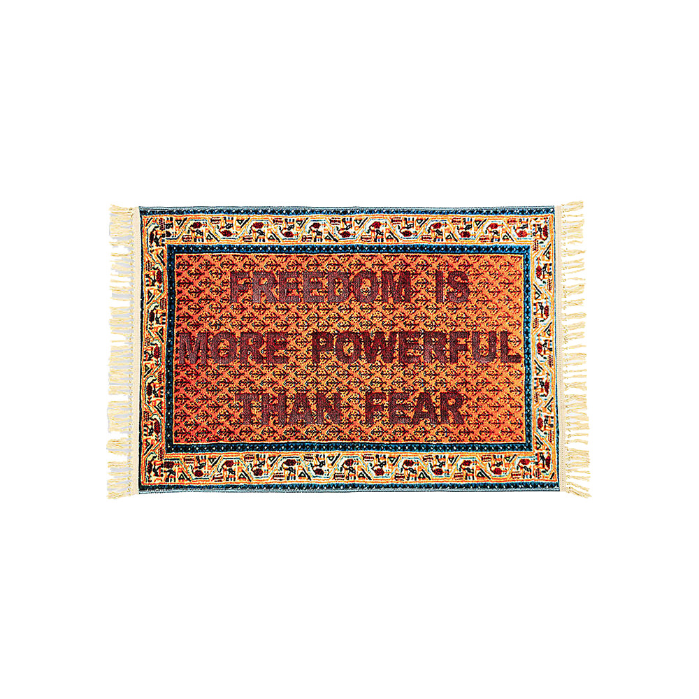 Loredana Longo Freedom Is More Powerful Than Fear woven rug 120cm x ...