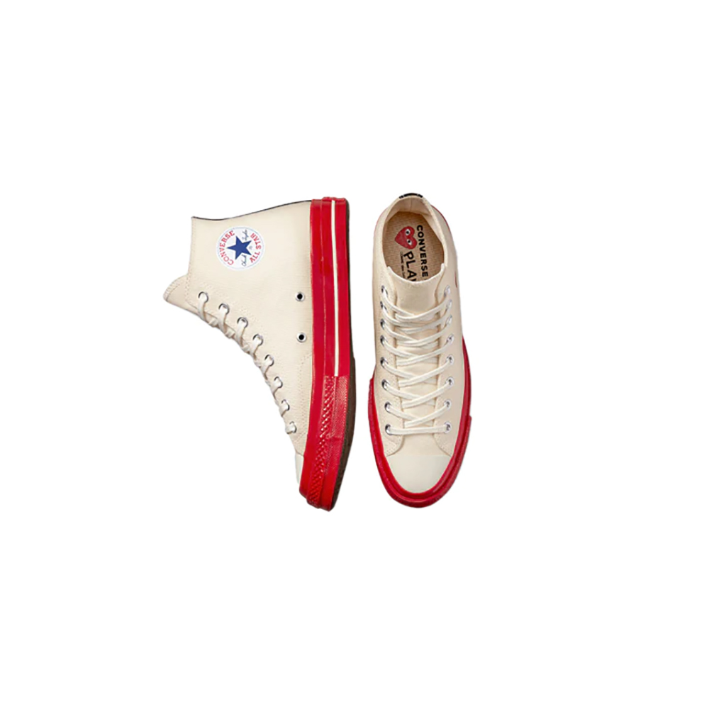 Converse Chuck Taylor All-Star 70 Hi Comme des Garcons PLAY Egret Red ...