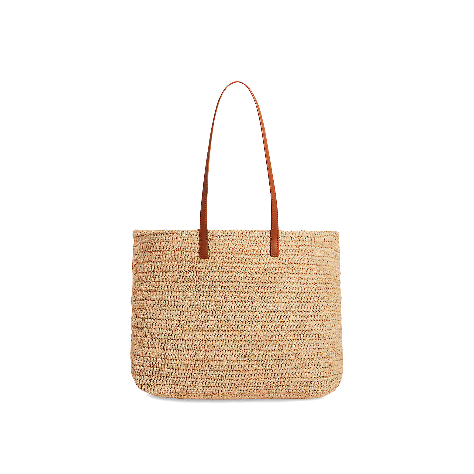 Contrast square-pattern raffia shopper bagContrast square-pattern ...