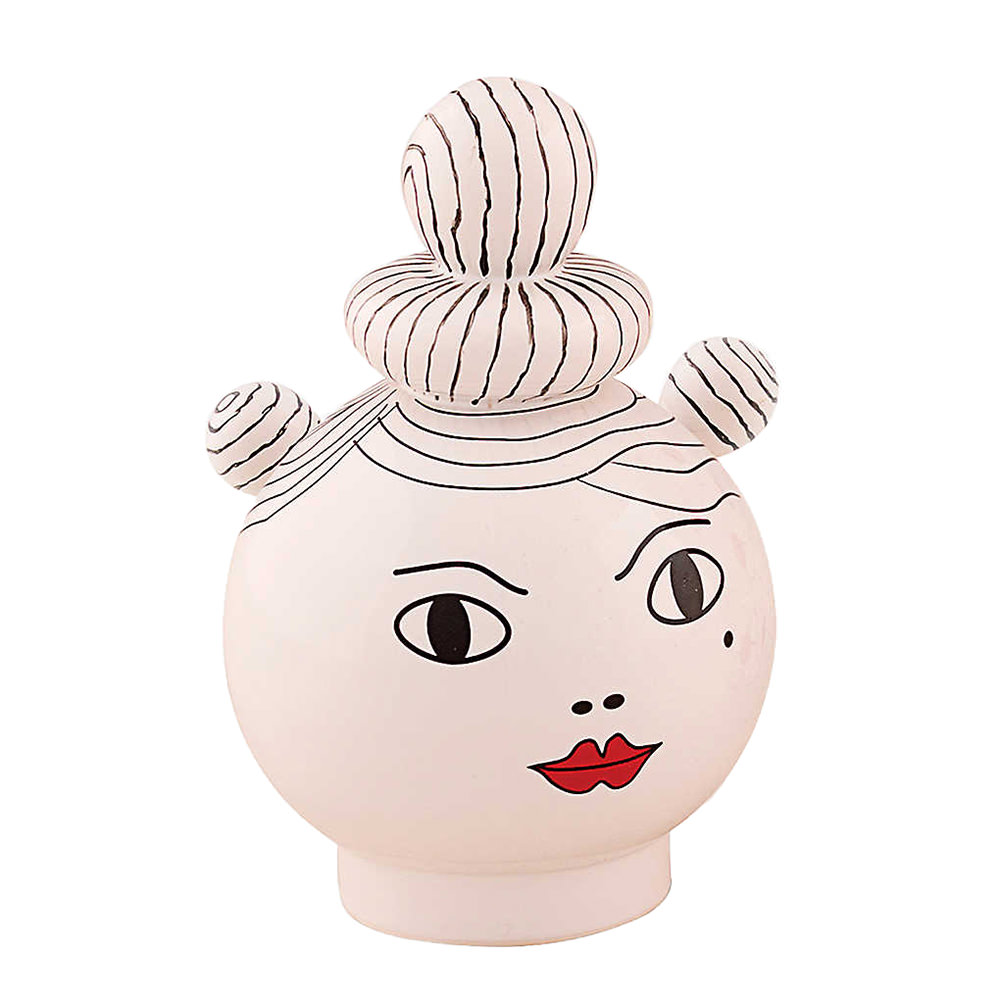 Seletti x Elena Cutulo Pepa Head porcelain vase lid 17cmSeletti x Elena ...